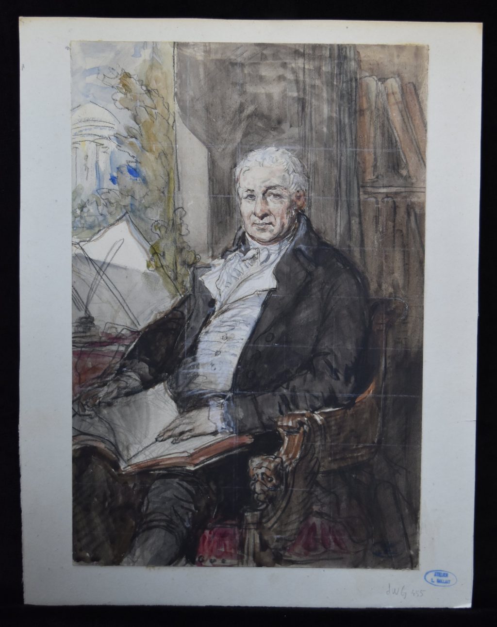 Louis Gallait (1810-1887) Portrait d'homme, Aquarelle | BolezArt
